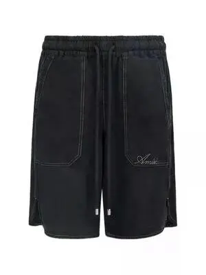 Amiri Script Logo Shorts - Black