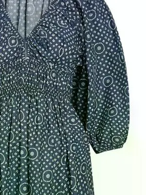 Matteau Geometric-print Shirred Midi Dress
