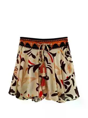 PAHIESA FORMENTERA Tassel-detail Abstract-print Shorts