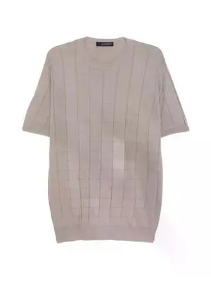 JEORDIE'S Grid-knit Short-sleeve T-shirt