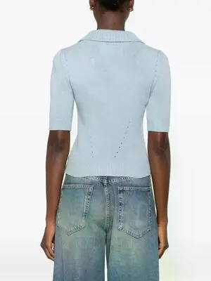 Ermanno Scervino Ribbed Knit Lace-up T-shirt