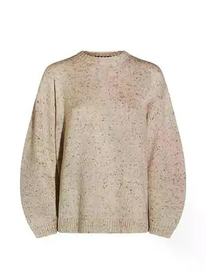 Fabiana Filippi Flecked-knit Crew-neck Sweater - Neutrals