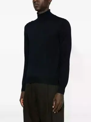 Tagliatore High-neck Wool Sweater - Blue