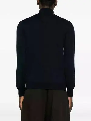 Tagliatore High-neck Wool Sweater - Blue