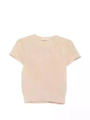 Dorothee Schumacher Perforated-detail Short-sleeve Top - Neutrals
