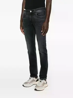 PT TORINO Faded-effect Slim-fit Jeans - Grey