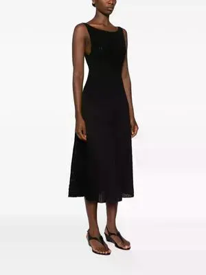 ANTONINO VALENTI Isabela Ribbed-knit Sleeveless Midi Dress - Black