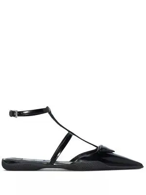 Prada Triangle-logo Flat Leather Pumps