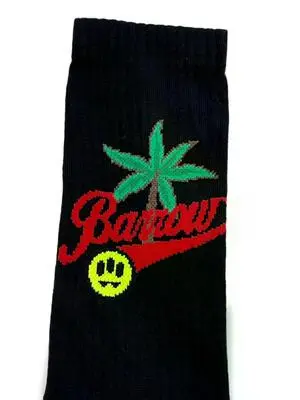 BARROW Graphic-intarsia Ribbed-knit Socks
