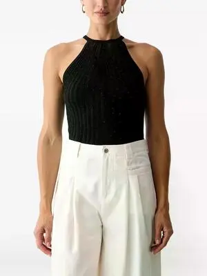 Guess Rhinestone-embellished Ribbed Top