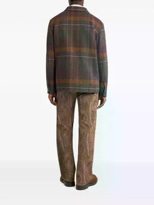 Etro Madras Wool And Cashmere Shirt Jacket
