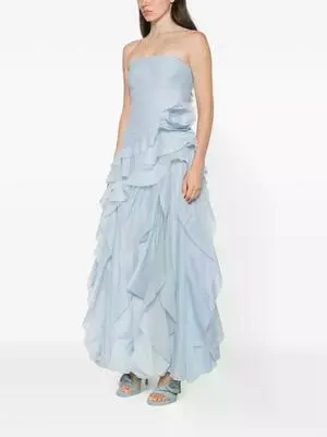 Aje Ruffled Strapless Dress