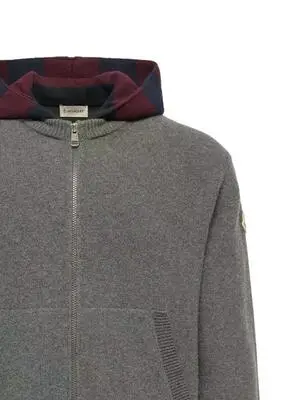 Moncler Zip-up Striped Hoodie - Grey