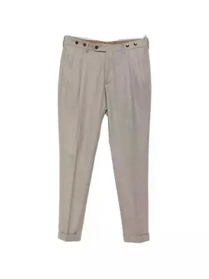 BERWICH Pleated Wool Trousers - Neutrals