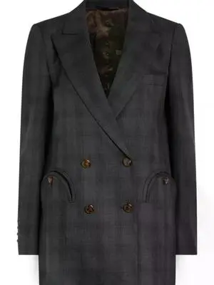 BLAZÉ MILANO Everyday Double-breasted Checked Blazer