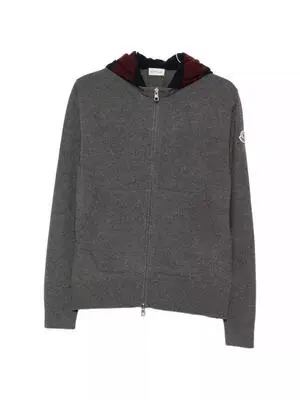 Moncler Hooded Zip-up Sweater - Grey