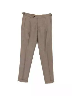 BERWICH Pleated Wool Trousers - Brown