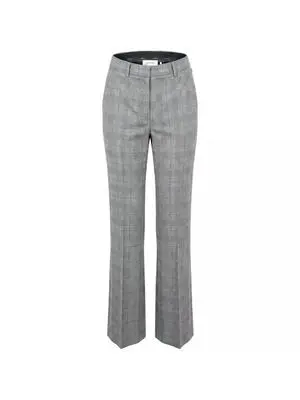 Sportmax Check-pattern Wool Trousers - Grey