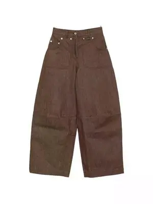 Simone Rocha Embellished Logo-patch Jeans - Brown