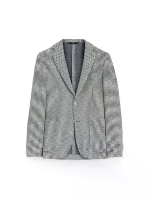 BOSS Slim-fit Jacket In A Patterned Cotton Blend - Green