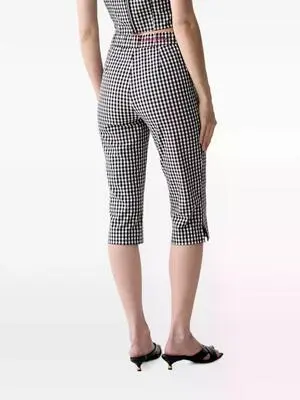 Guess Gingham-check Cropped Trousers