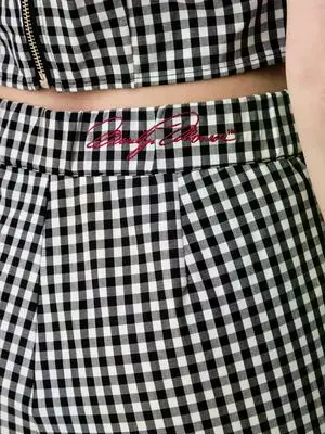 Guess Gingham-check Cropped Trousers