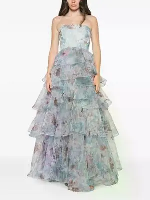 Aje Gabriella Tiered Floral Gown
