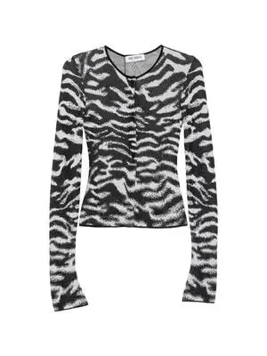 Attico Zebra-print Long-sleeve Cardigan - Black