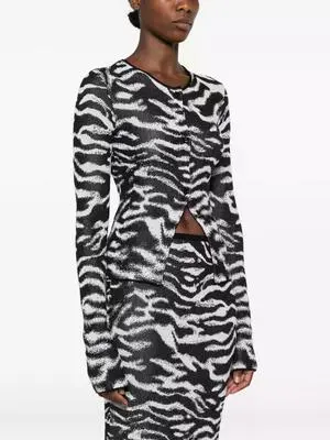 Attico Zebra-print Long-sleeve Cardigan