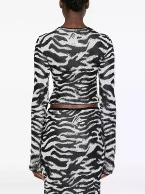 Attico Zebra-print Long-sleeve Cardigan