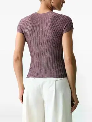 Guess Crystal-embellished Ribbed Top