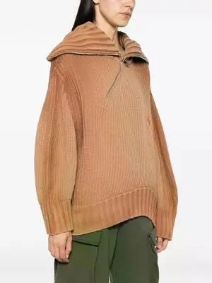 Attico Ribbed Quarter-zip Knit