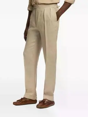 Ralph Lauren Purple Label Gregory Double-pleated Herringbone Trousers