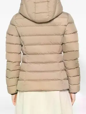 Moncler Herbes Padded Down Jacket With Hood - Neutrals