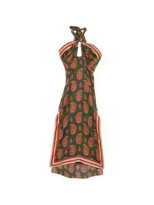 Johanna Ortiz Paisley-print Cutout Dress - Green