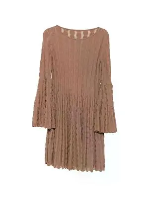 ANTONINO VALENTI Textured Bell-sleeve Mini Dress