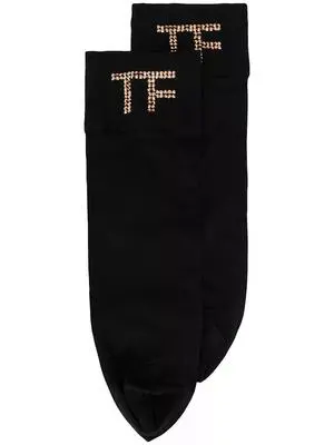 TOM FORD Gem-embellished Logo Socks