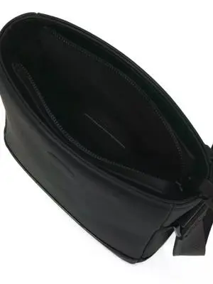 Karl Lagerfeld Coated Faux-leather Reporter Bag With Logo Jacquard Strap