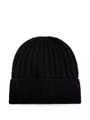 Moncler Logo-patch Ribbed-knit Beanie Hat