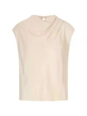 Agnona Draped Sleeveless Top - Neutrals