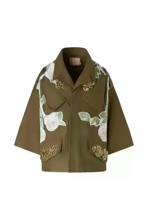 Antonio Marras Bronze Bloom Patchwork Crystal-embellished Military Jacket
