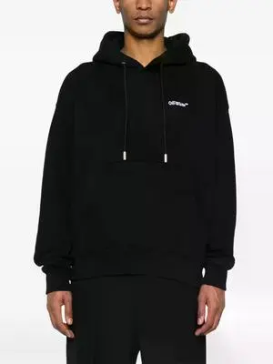Off-White Logo-embroidered Organic-cotton Hoodie