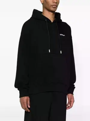 Off-White Logo-embroidered Organic-cotton Hoodie