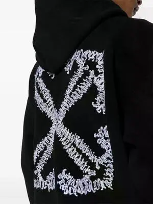 Off-White Logo-embroidered Organic-cotton Hoodie
