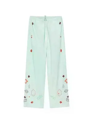 FORTE_FORTE Embroidered Drawstring-waist Trousers