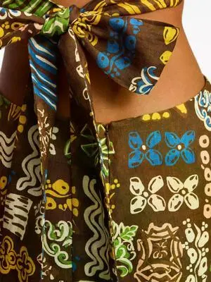 ALEMAIS Alemas Graphic Print Halterneck Midi Dress