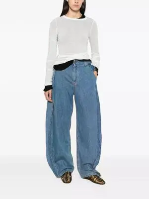 Loewe Contrast-trimmed Wide-leg Jeans