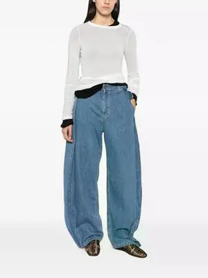 Loewe Contrast-trimmed Wide-leg Jeans - Blue
