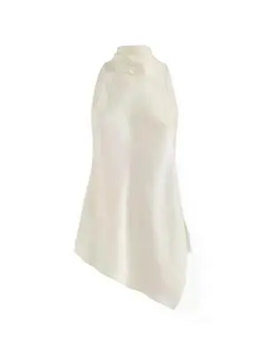 Brunello Cucinelli Asymmetric Halterneck Top - Neutrals