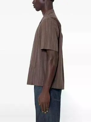 ACHM Striped Short-sleeve Shirt - Brown